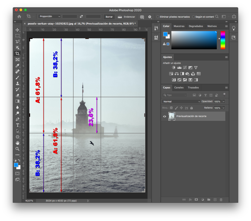 Truco para mostrar guías de composición áurea en Photoshop - Blog ...